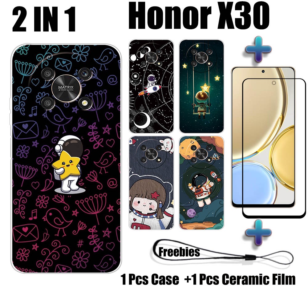 2 IN 1 For Honor X30 Phone Case with Curved Ceramic Screen Protector ...
