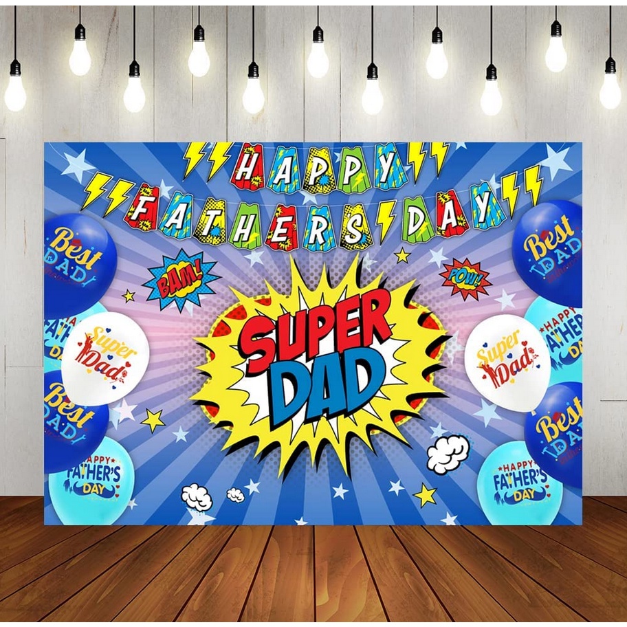 Happy Father's Day Backdrop Super Dad Photography Background Celebrate ...