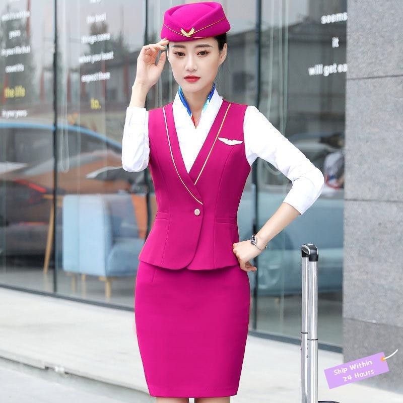 formal attire for women Vest Sleeveless Flight attendant uniform, women ...
