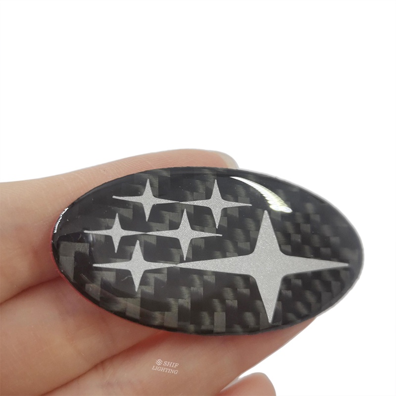 1 X Carbon Fiber SUBARU STI Logo Car Auto Steering Wheel Decorative ...
