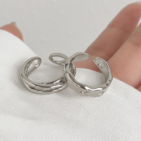 Silver Combination Ring Harajuku Trend Adjustable Simple Accessory ...