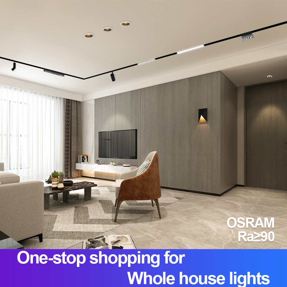 LED Magnetic Track Light Recessed / Surface Mounted Pendant Lamp Grille ...