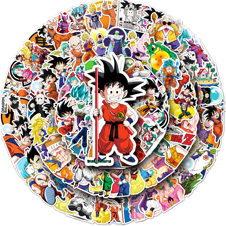 100 Piece Funny Dragon Ball Stickers Waterproof DIY For Phones Laptop ...