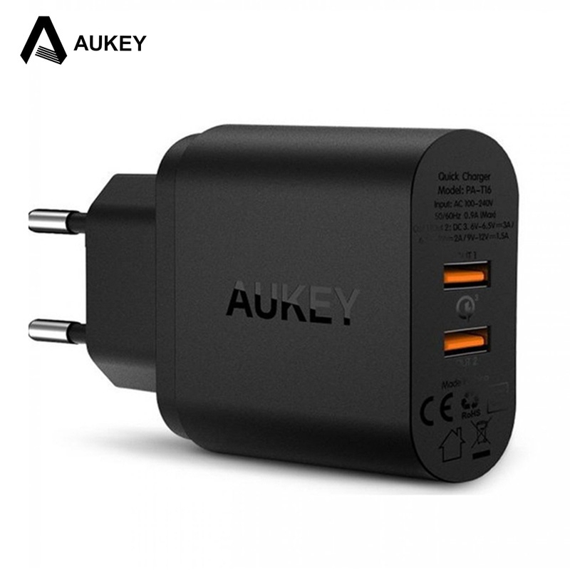 AUKEY PA-T16 MAX 36W PD Fast Charger Adapter 2 Ports Output Type C ...
