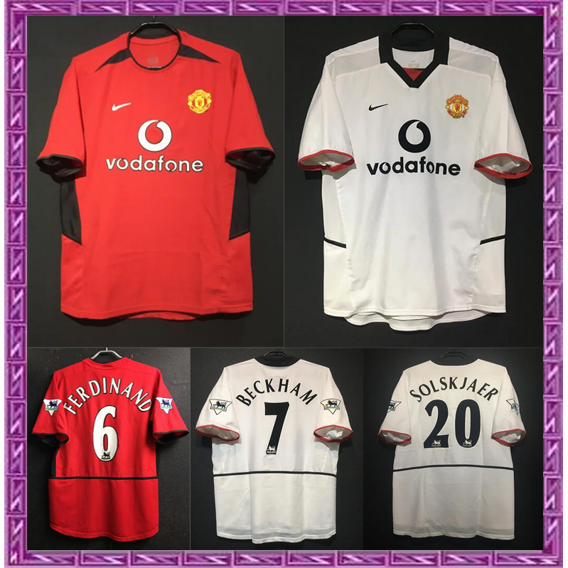 Gaopin 2002/2003 season Manchester United home and away retro football jersey T-shirt | Shopee ...