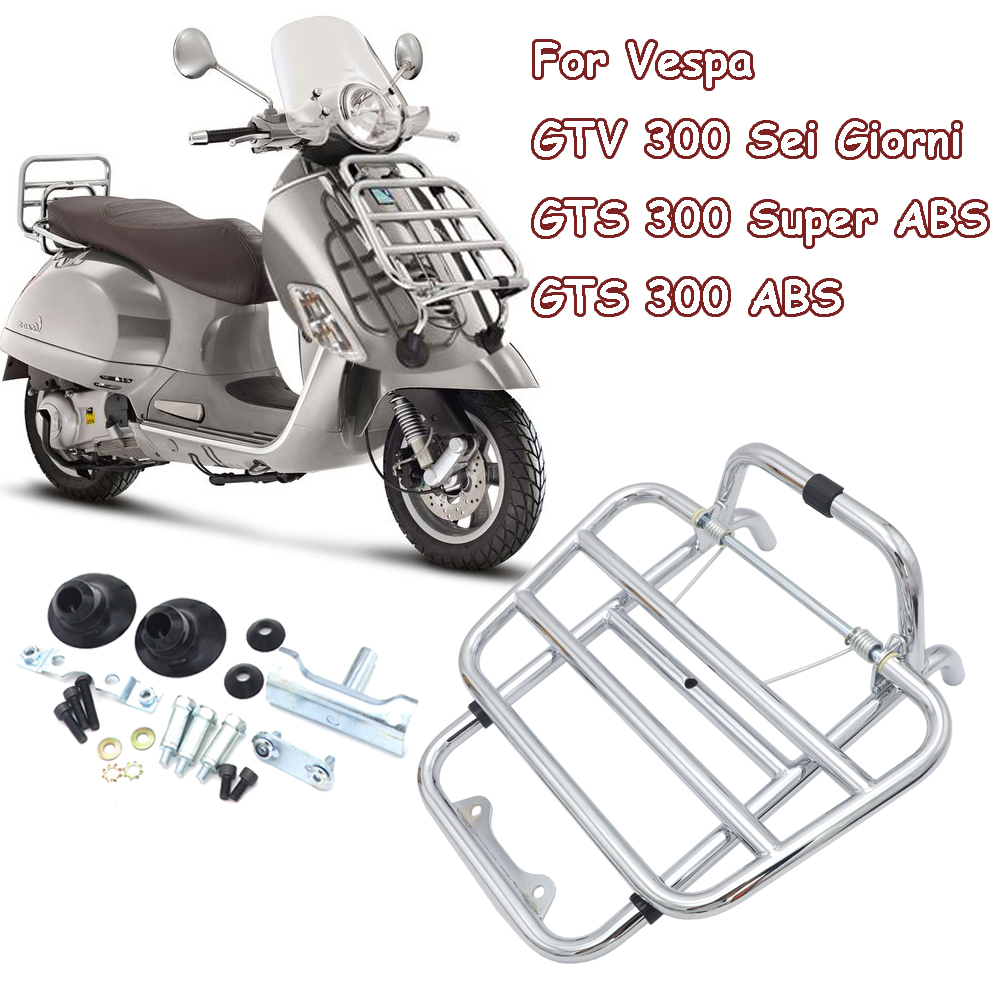 stainless steel Black Front Luggage Rack For Vespa GTV 300 Sei Giorni ...