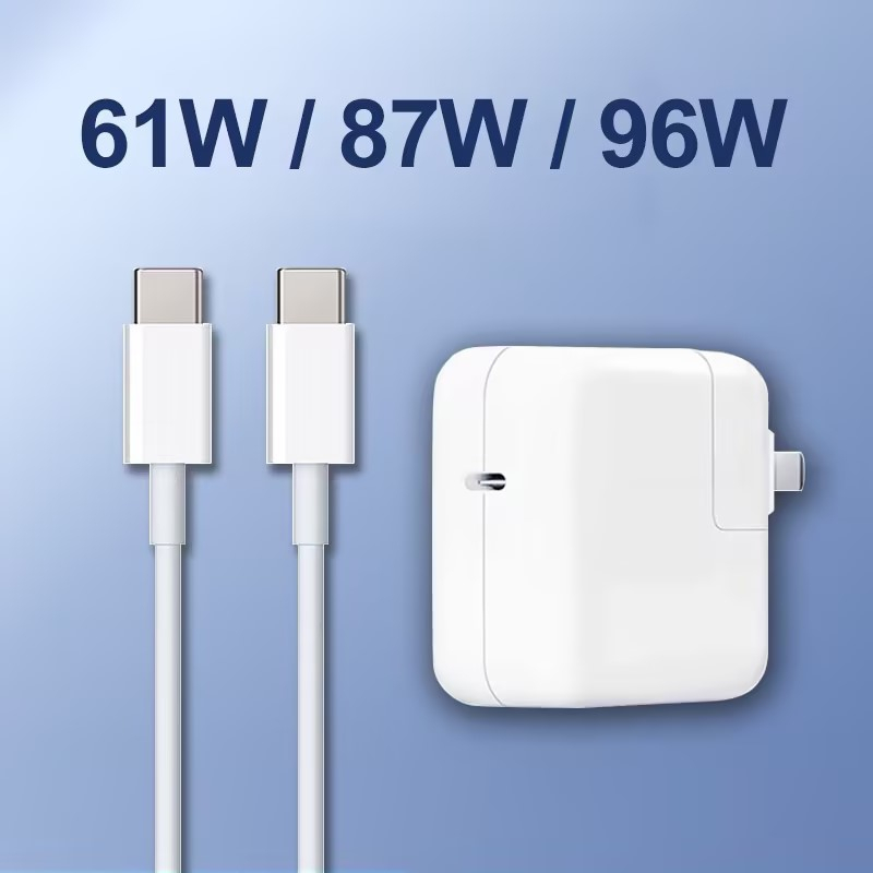 30W 61W 87W 96W USB C PD Laptop Charger Power Adapter with 2M Type C Charging Cable For Macbook ...