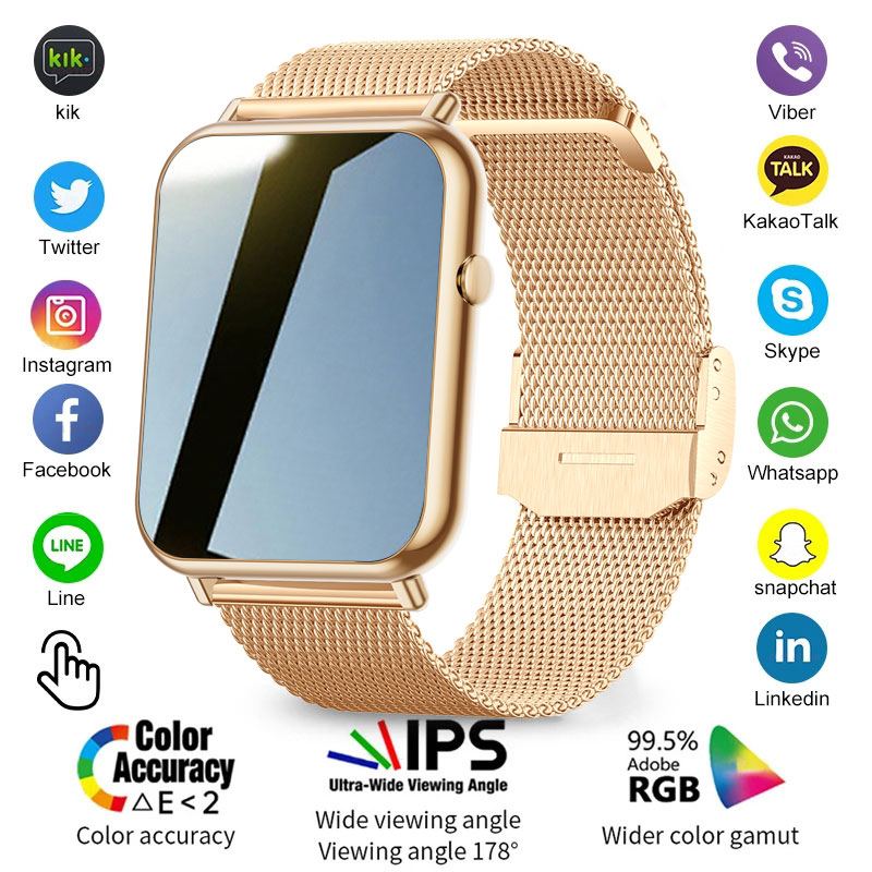 FILIEKEU Fashion Smart Watch Ladies Full Touch Screen Body Temperature ...