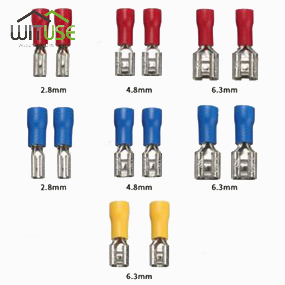 10/50pcs Insulated Female Crimping Terminals 2.8mm 4.8mm 6.3mm Seal ...