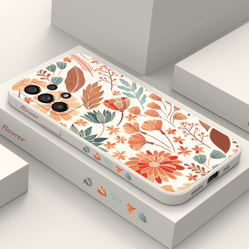 Bustling Pattern Phone Case For Samsung Galaxy A54 A34 A24 A14 A04 A04S A04E 4G 5G Liquid ...