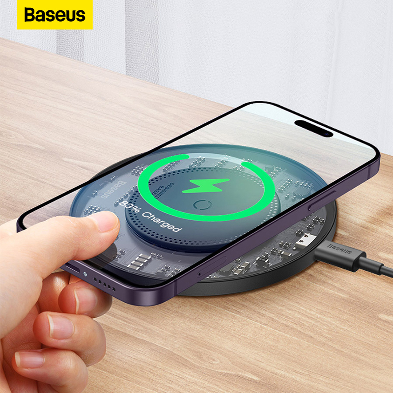 Baseus 15W Fast Wireless Charger Visible Qi Charging Pad | Shopee Philippines