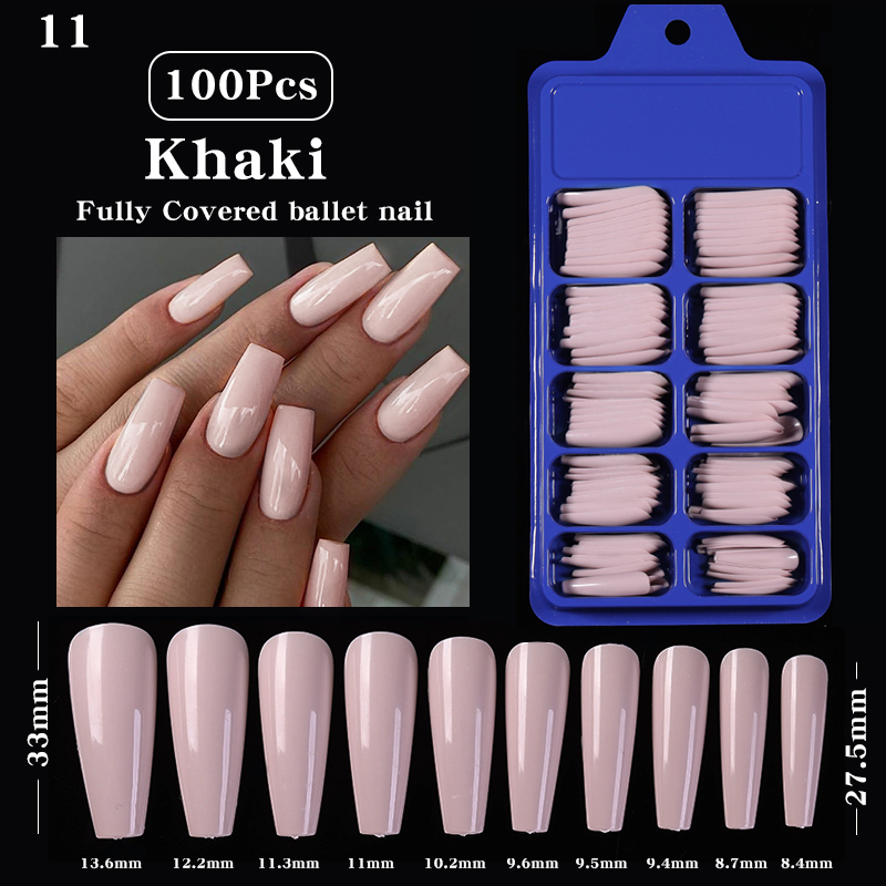100pcs Fake Nails Set False Nails Long Nail Fake Nails With Design Fake ...
