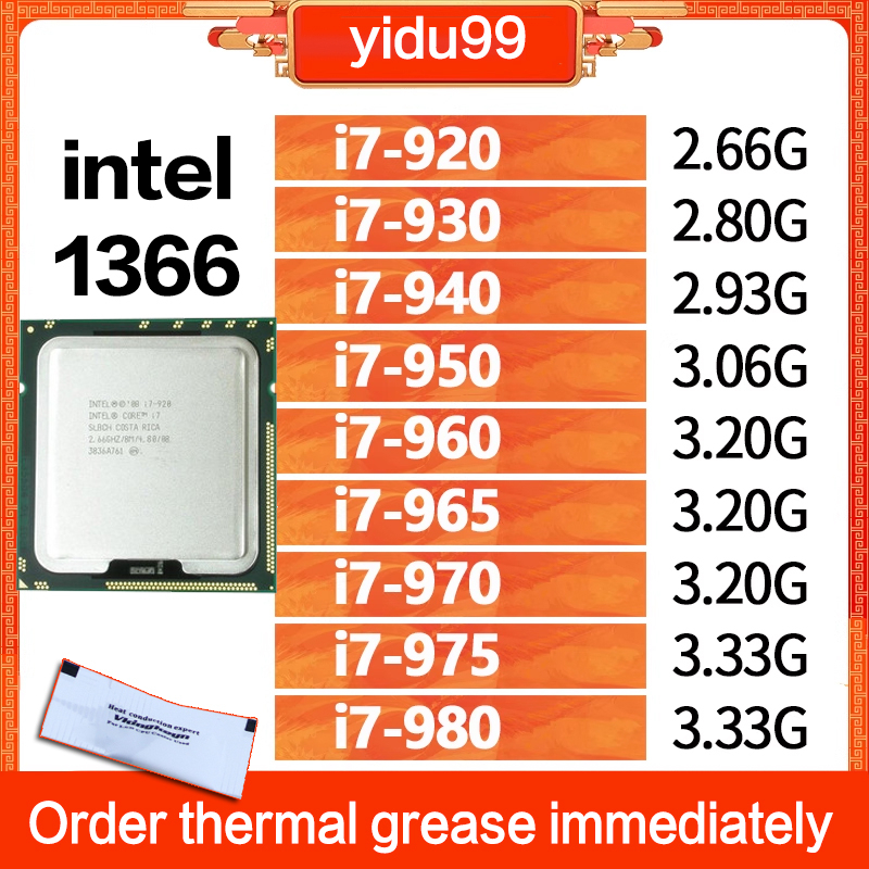 Intel i7 920 930 940 950 960 965 970 975 980 CPU x58 1366 official ...