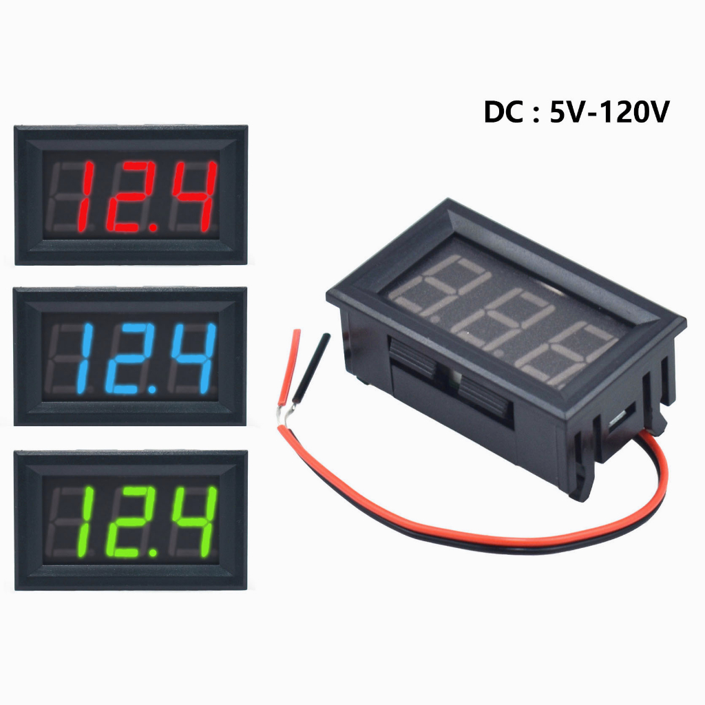 DC 5V-120V 2 Wire 0.56'' LED Digital Voltmeter Voltage Meter Volt ...