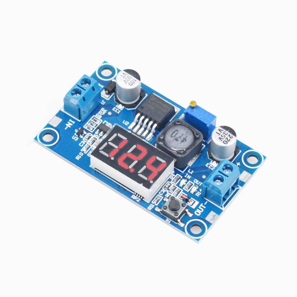 LM2596 power module+LED Voltmeter DC-DC adjustable step-down power supply module | Shopee ...