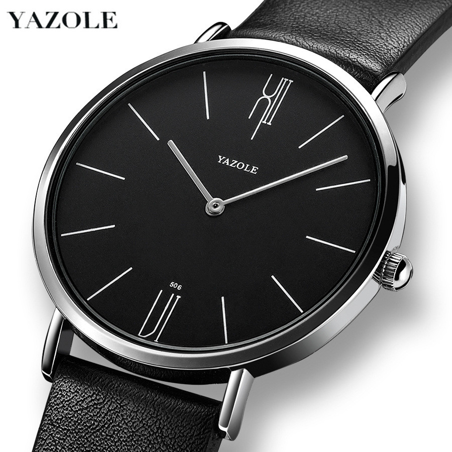 2023 New Watch for Men Fashion Classic Black Leather Relo for Men ...