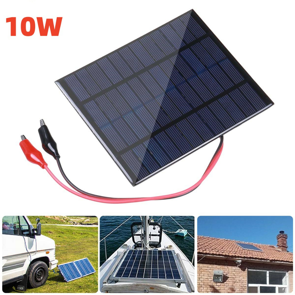 10W 10Watt 12V 166MA Solar Panel With Wire Mini Solar System DIY Monocrystalline Module Battery ...