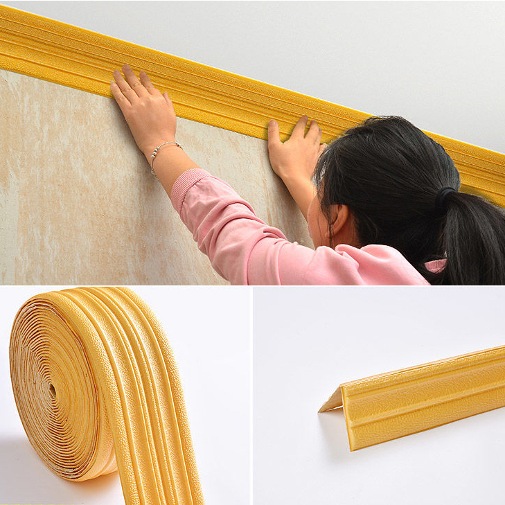 230cmX14cm Concave-convex corner Top angle line Foam Wall Edge Strip ...