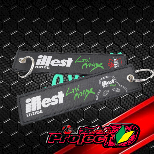 ILLEST-BRIDE Car KeychainEmbroidered JDM Racing Style Nylon Lanyard ...