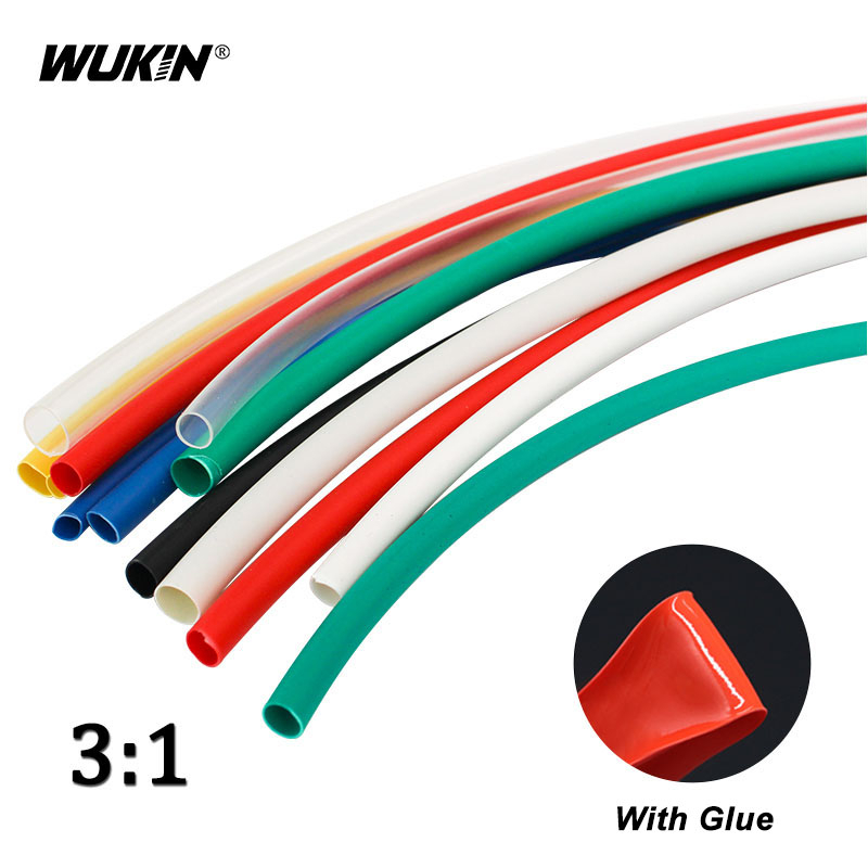 1M Dual Wall Heat Shrink Tube Thick Glue 3:1 Ratio Shrinkable Tubing Adhesive Lined Wrap Wire ...