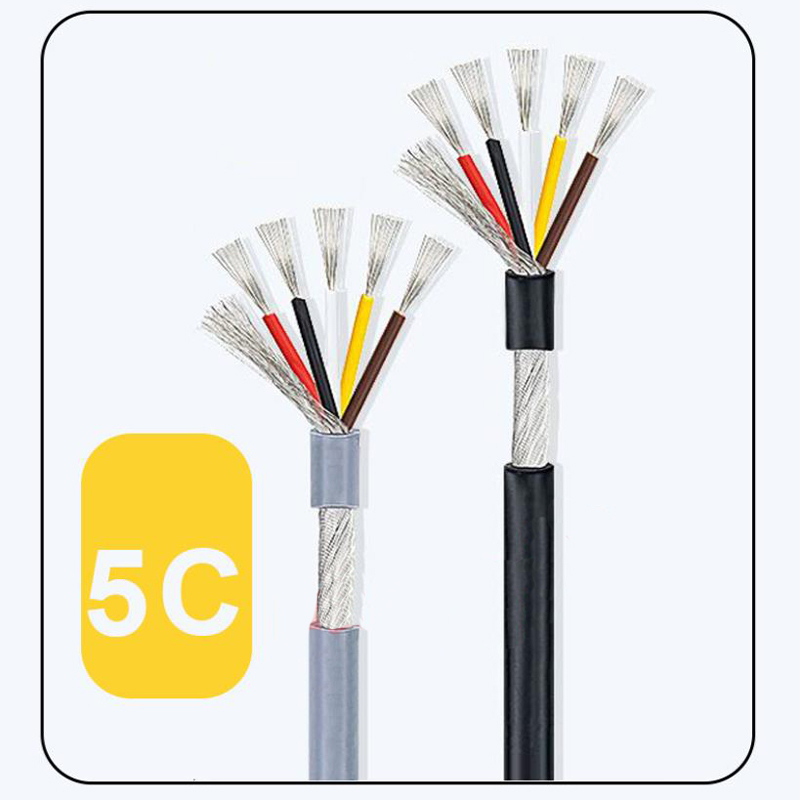 5Cores UL2547 Shielded Wire Signal Cable 28 26 24 22 AWG Audio ...