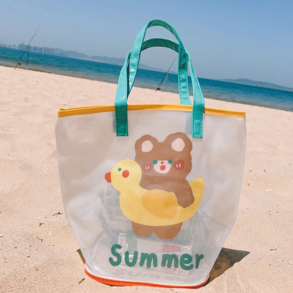 【Love2self】BB001 Lovely Good Quality PVC Beach Storage Bag Transparent ...