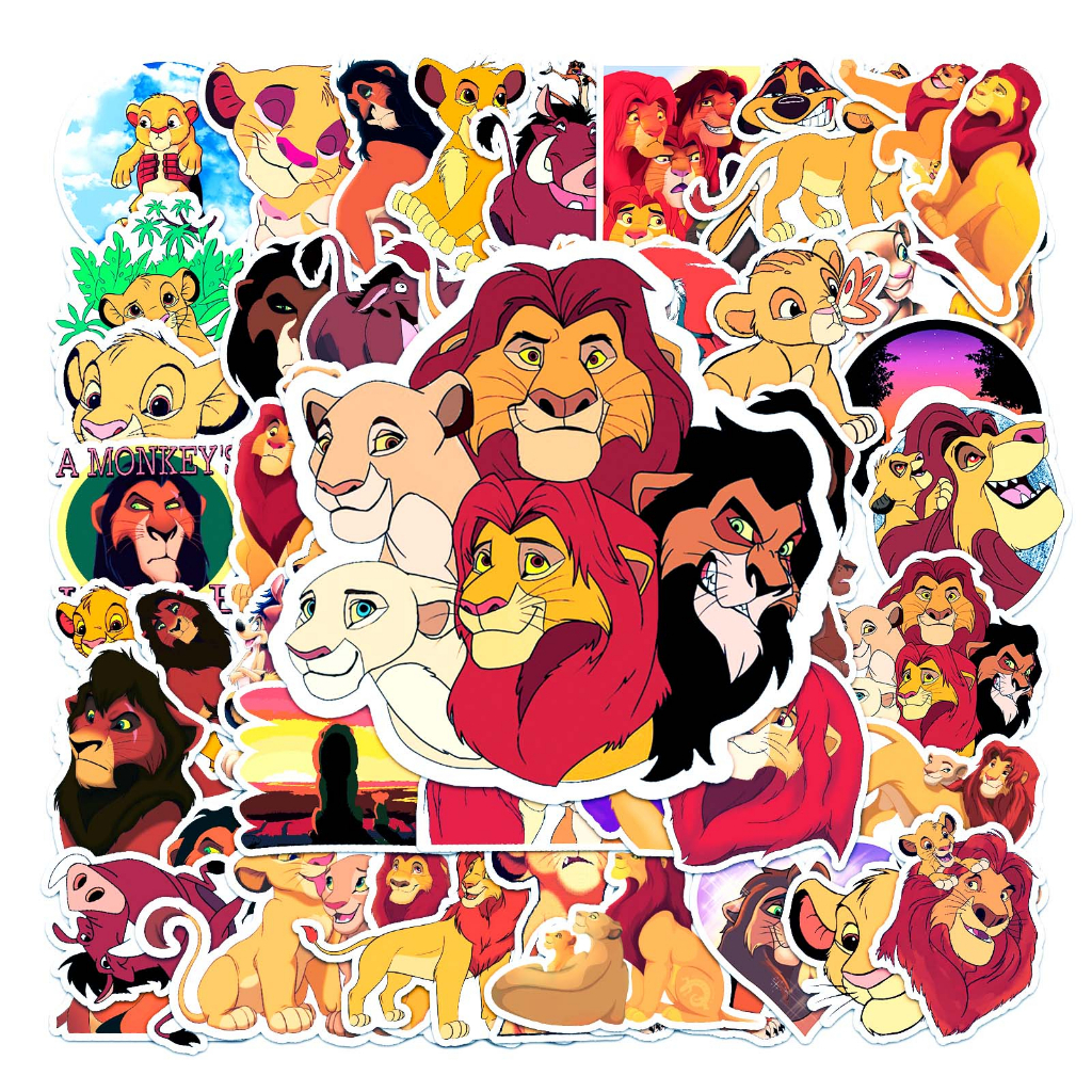 50 Piece Funny Simba the Lion King DIY Creative Motor Stickers Car ...