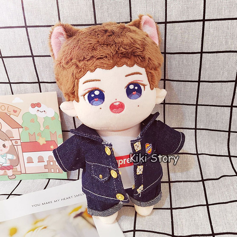 Genuine 20cm Dolls Clothes Set Dark Blue Denim Suit Idol Plush Toys ...
