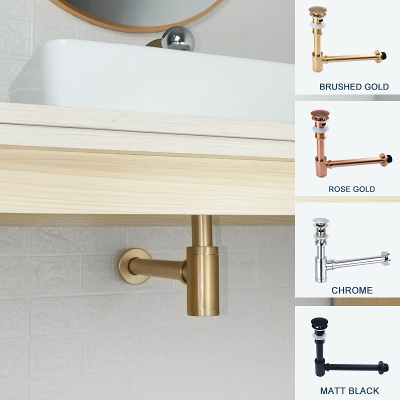 Bathroom Siphon Sink Drain Pipe Modern Bathroom Fixture Bottle Trap ...