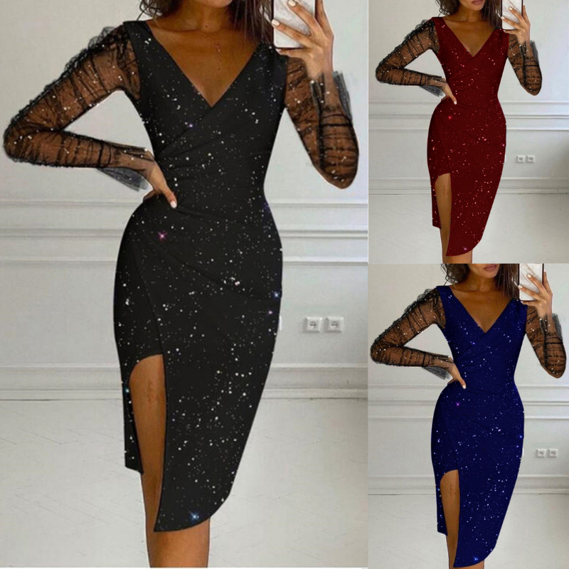 dress glitz glamour New Year plus size sequin Party plus size ...
