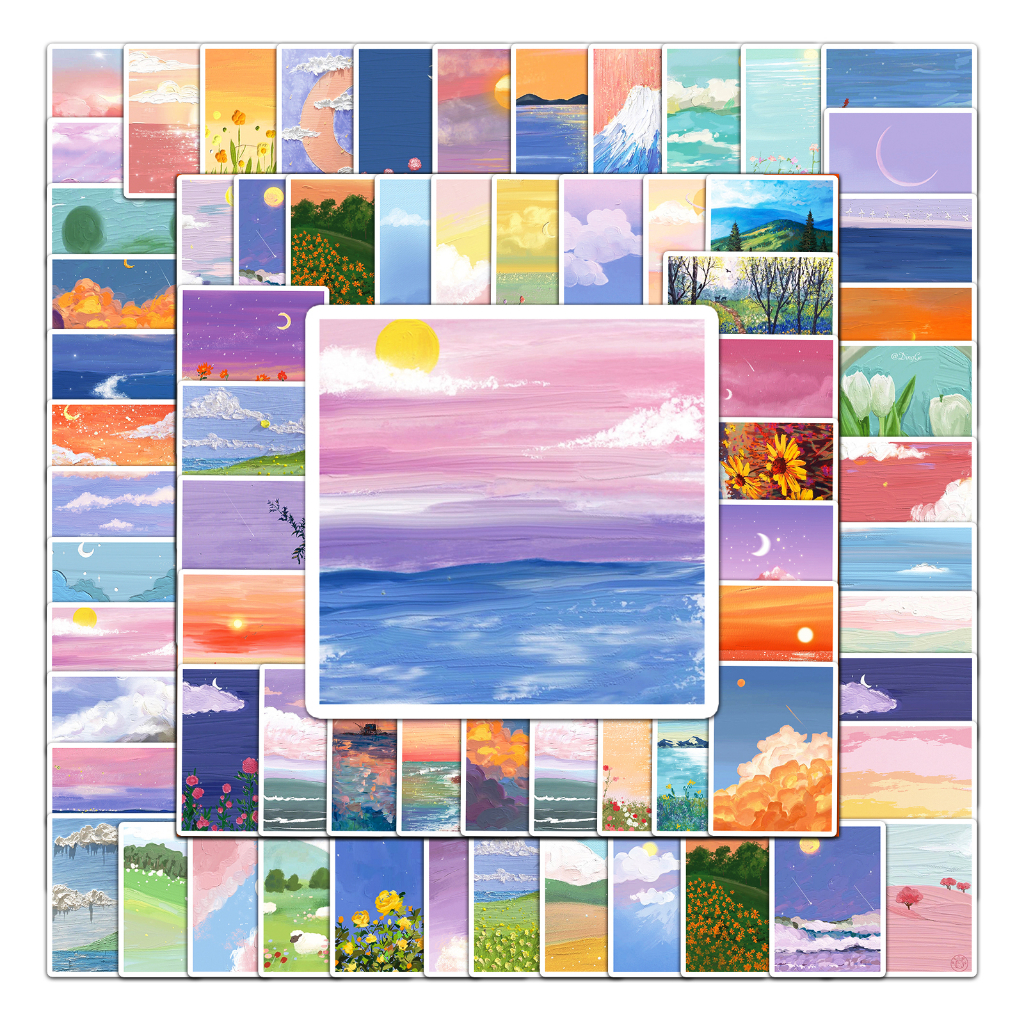 50 Piece Funny Scenery Stickers Waterproof DIY For Phones Laptop Car ...