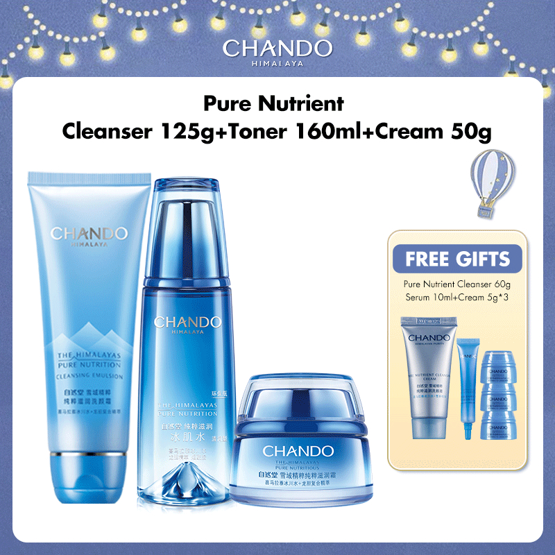 CHANDO Himalaya Pure Nutrient Glacier Water Cleanser 125g + Toner 160ml ...