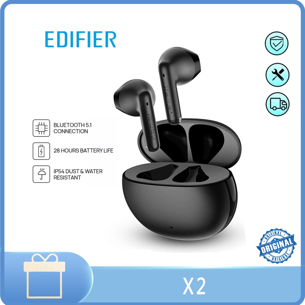 Edifier X2 True Wireless Stereo Headset Built-In Microphone Waterproof ...