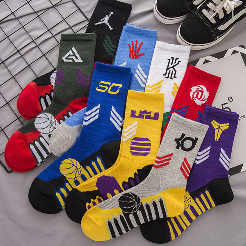 Fashionable Basketball Socks Logo Men's Sports Team Half-Tube Running ...