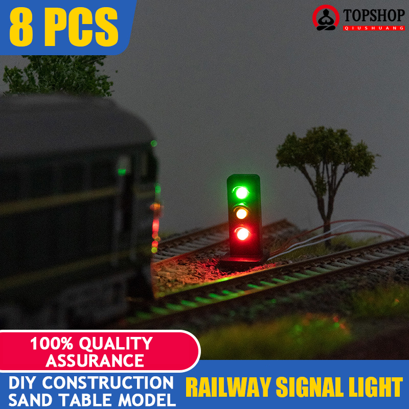 8Pcs Model Train HO/OO scale Signals 2 Lights 3 Lights Railroad LED ...