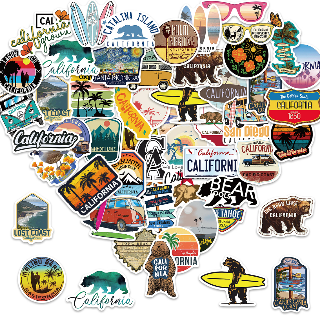 50pcs State of California stickers Cartoon Stickers Korean Graffiti ...