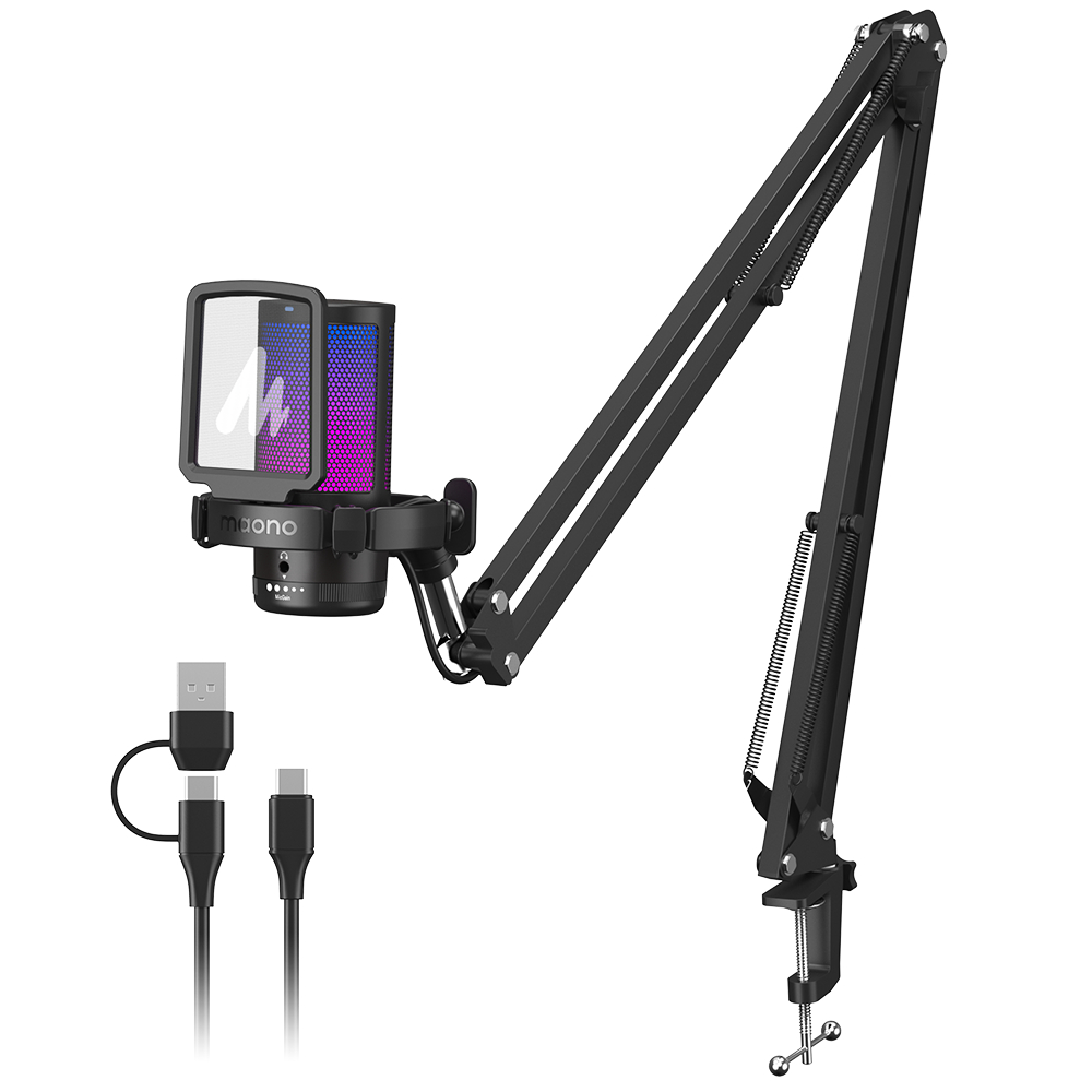 Maono DGM20/DGM20S USB Microphone RGB Gaming Mic Condenser Mic Noise ...