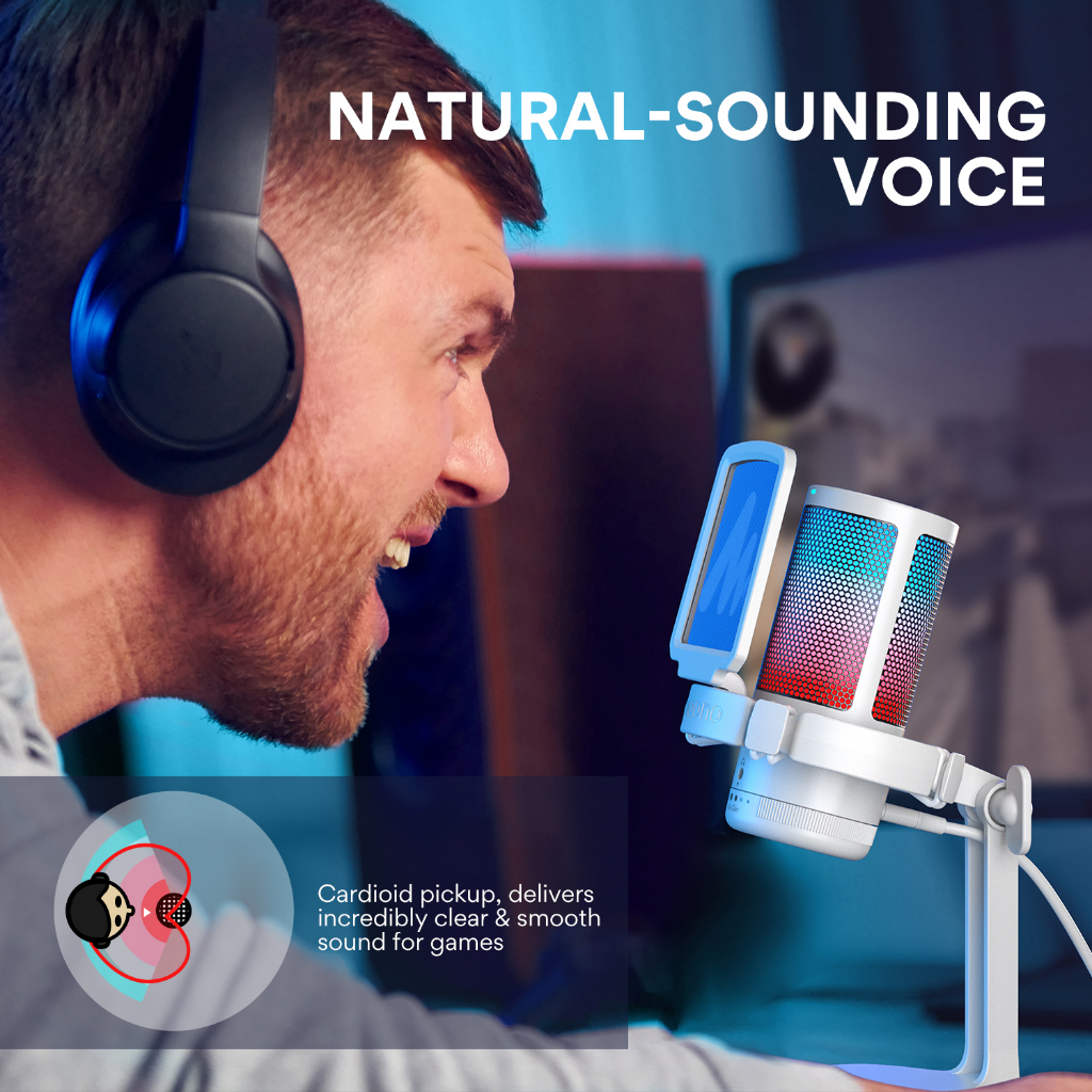 MAONO DGM20 USB Microphone RGB Gaming Mic Condenser Microphone Noise ...