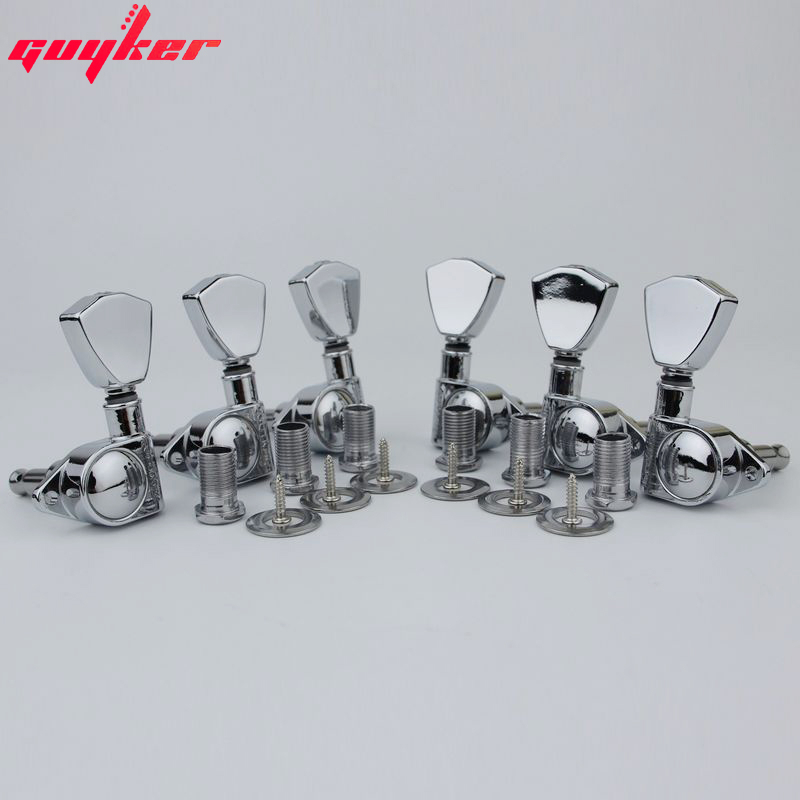 1 Set GUYKER Guitar Machine Heads Tuners Tuning Pegs Enclosed Trapezium ...