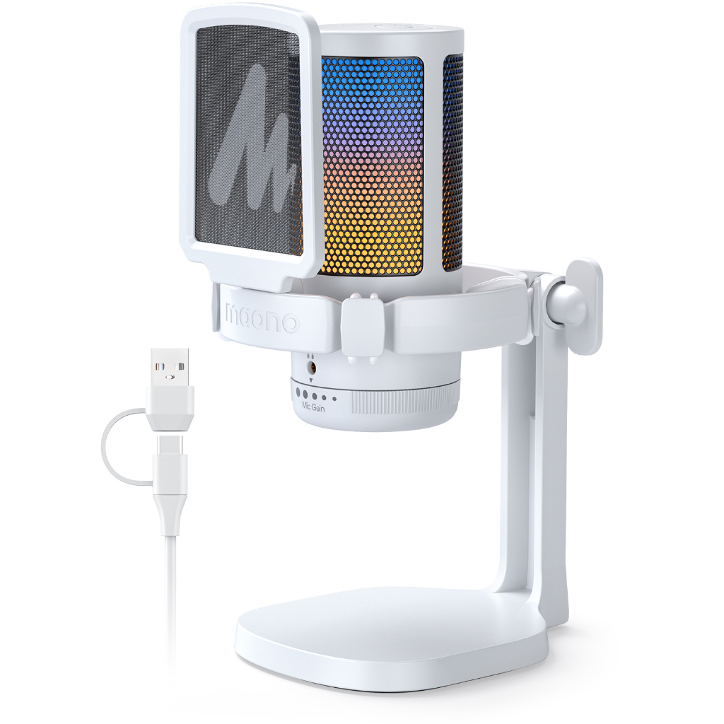 MAONO DGM20 USB Microphone RGB Gaming Mic Condenser Microphone Noise ...