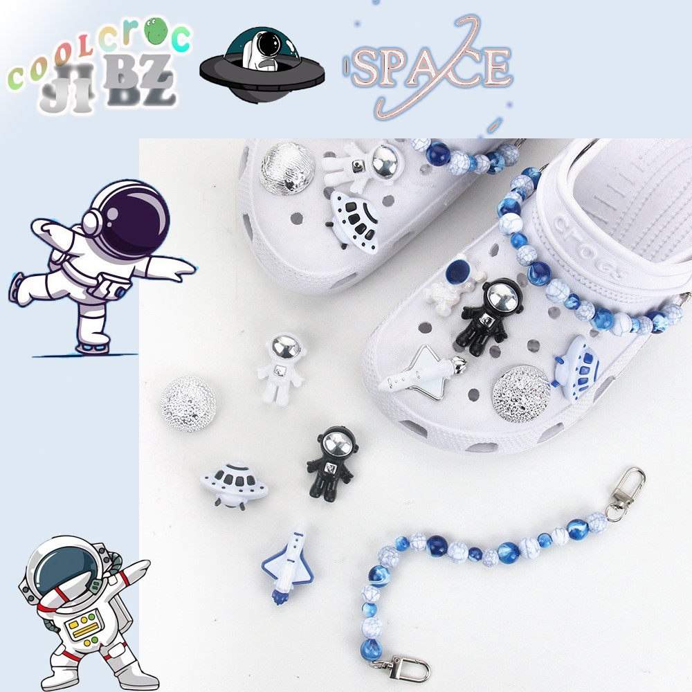 Cartoon Astronaut Shoes Decoration Jibbitz for Crocs Planet shoe chain ...
