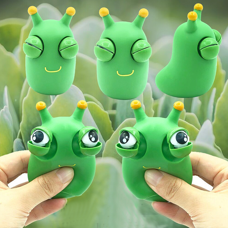Funny Eyeball Burst Squeeze Toy Green Eye Caterpillar Pinch Toys Adult ...