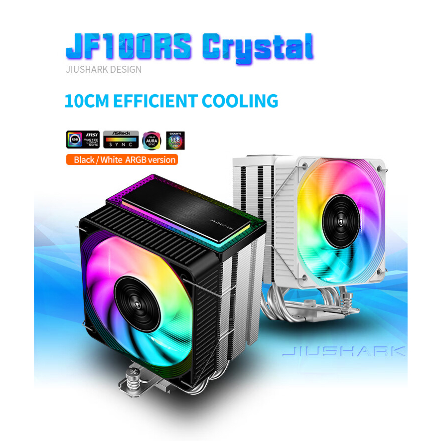JIUSHARK JF100RS ARGB CPU Air Cooler White Black 100mm CPU Fan Jonsbo ...
