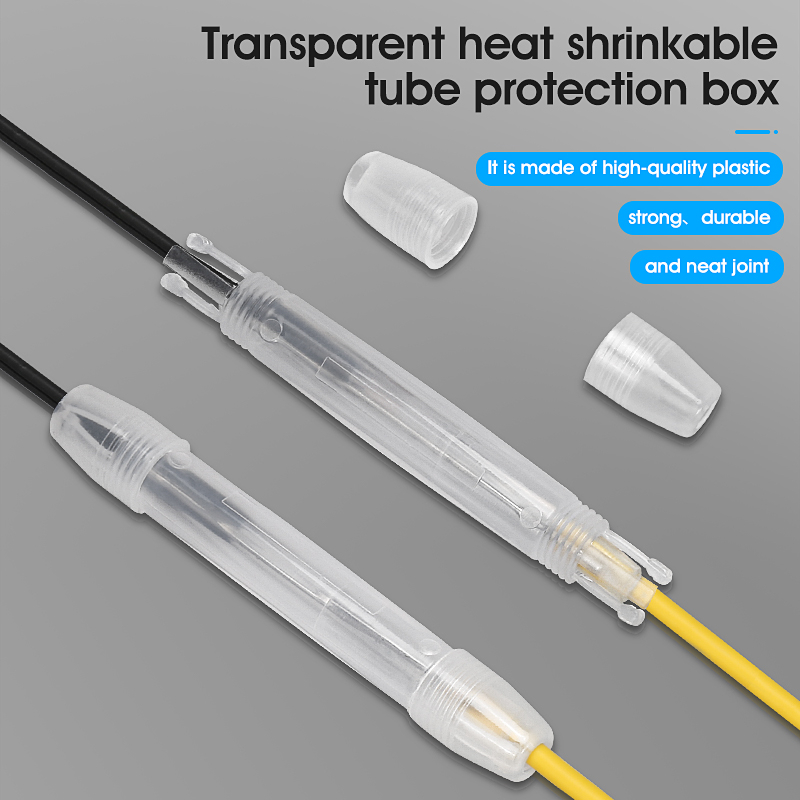 100pcs new transparent fiber optic protection box round leather cable ...