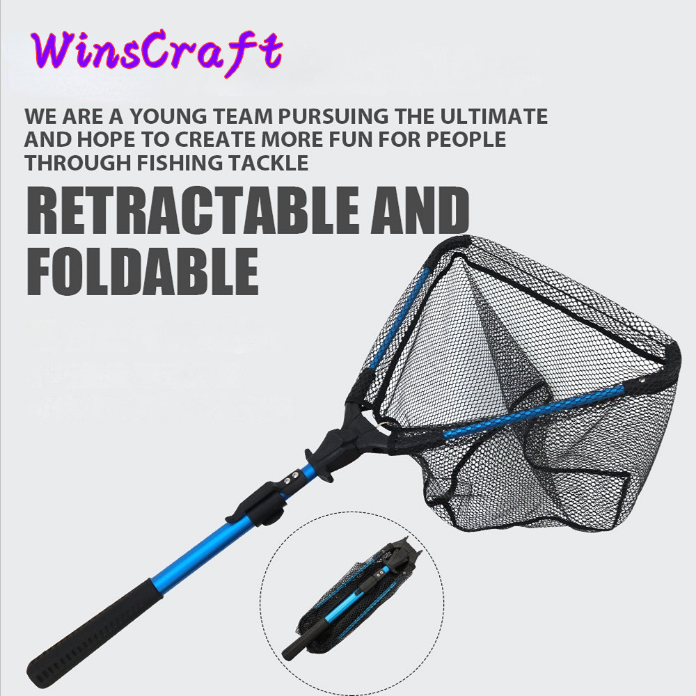 WinsCraft Retractable Foldable Aluminum Alloy Landing Net Pole Casting ...