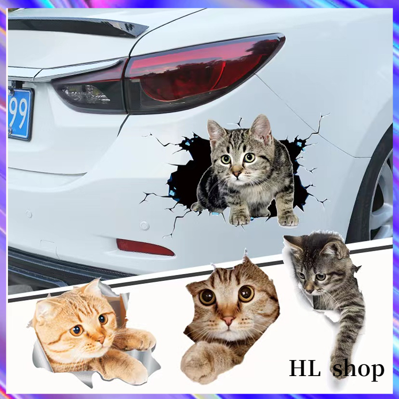 HL Waterproof Sticker Cat Car Sticker 3D 3D 3D Small Cat Car Sticker ...