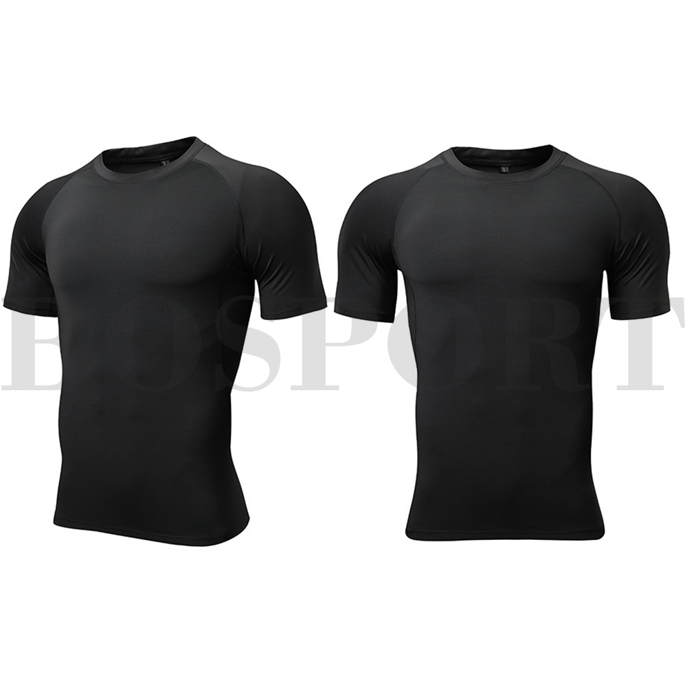 BOSPORT Men`s Compression T-Shirts Short Sleeve Top Sport Running ...