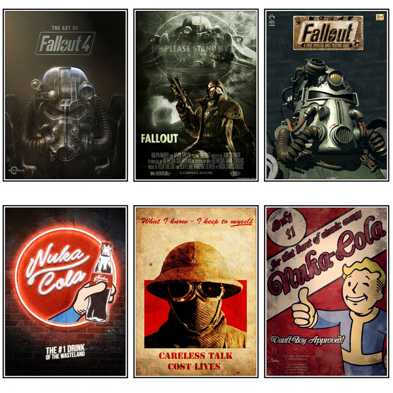 Fallout Movie Poster wallpaper decor living room bar decoration sticker ...