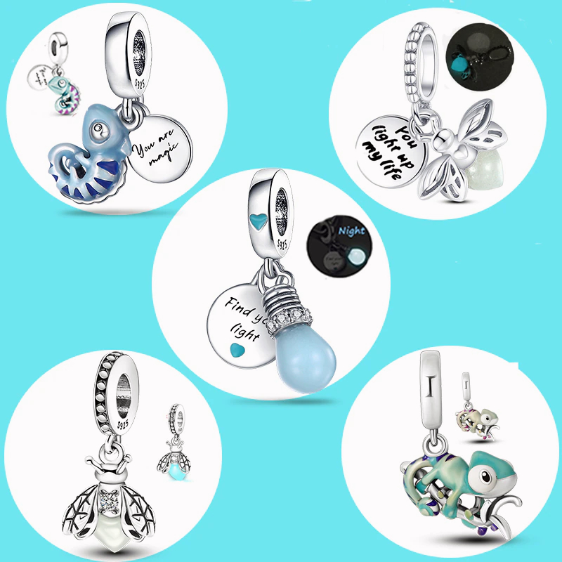Hot Glow-in-the-dark Firefly Dangle Charm 925 Sterling Silver Fit ...
