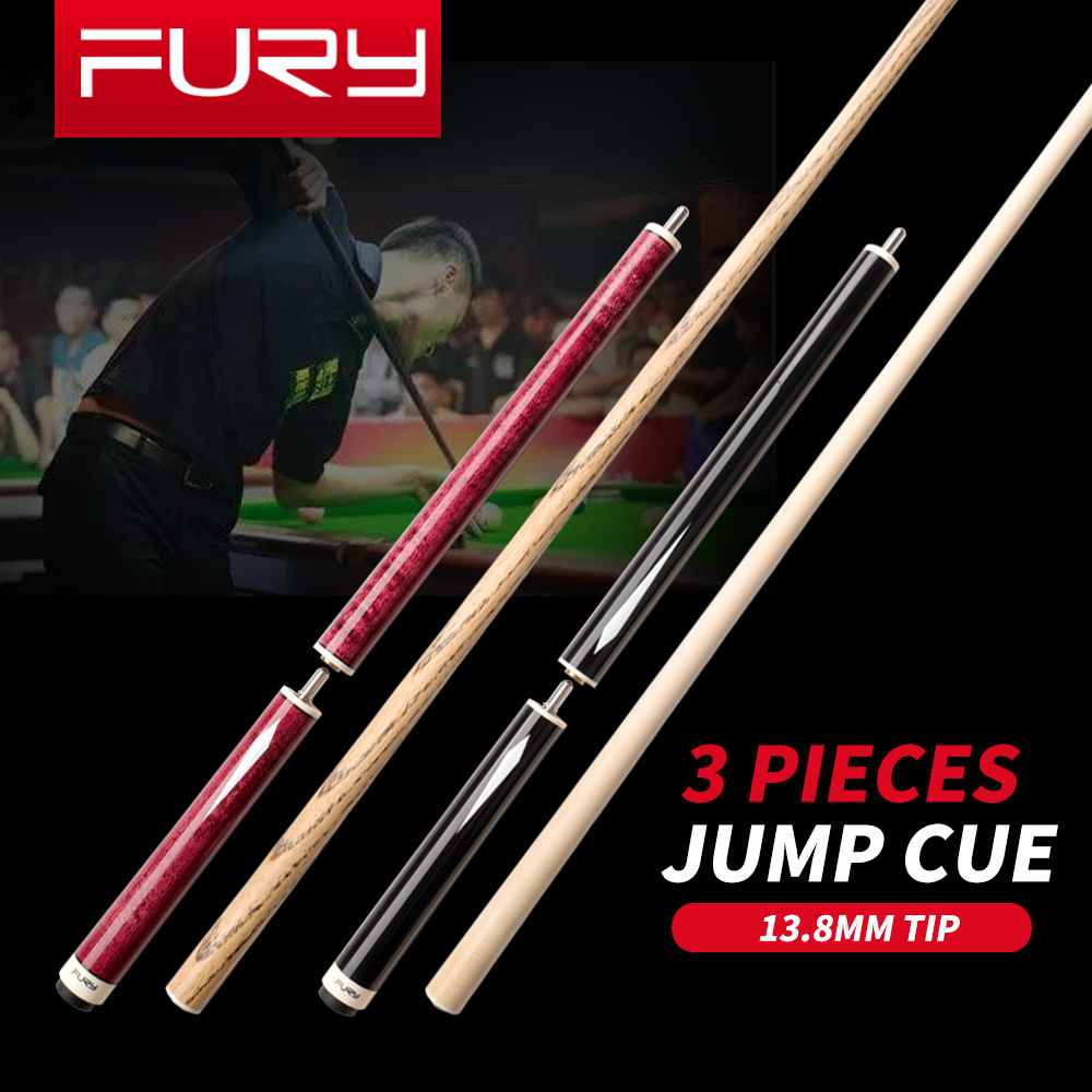FURY JPS-1/2 Billiard 3 Pieces Jump Cue Stick Ash Maple Shaft 13.8mm H5 ...